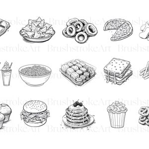Junk Food Clipart: Watercolor Donut Pizza Burger PNG Images - Etsy