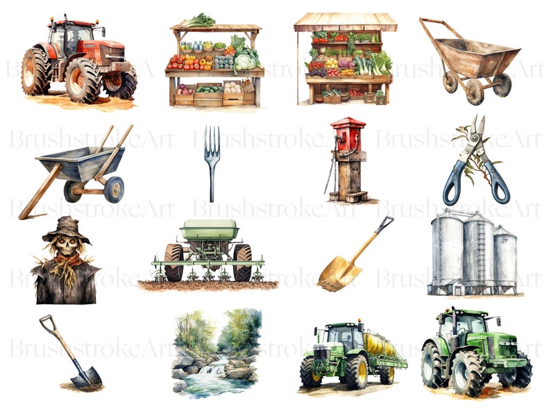 Rustic Farm Clipart Farmhouse Farmer Scarecrow Tractor - Etsy Rustic Farm Clipart Farmhouse Farmer Scarecrow Tractor - Etsy