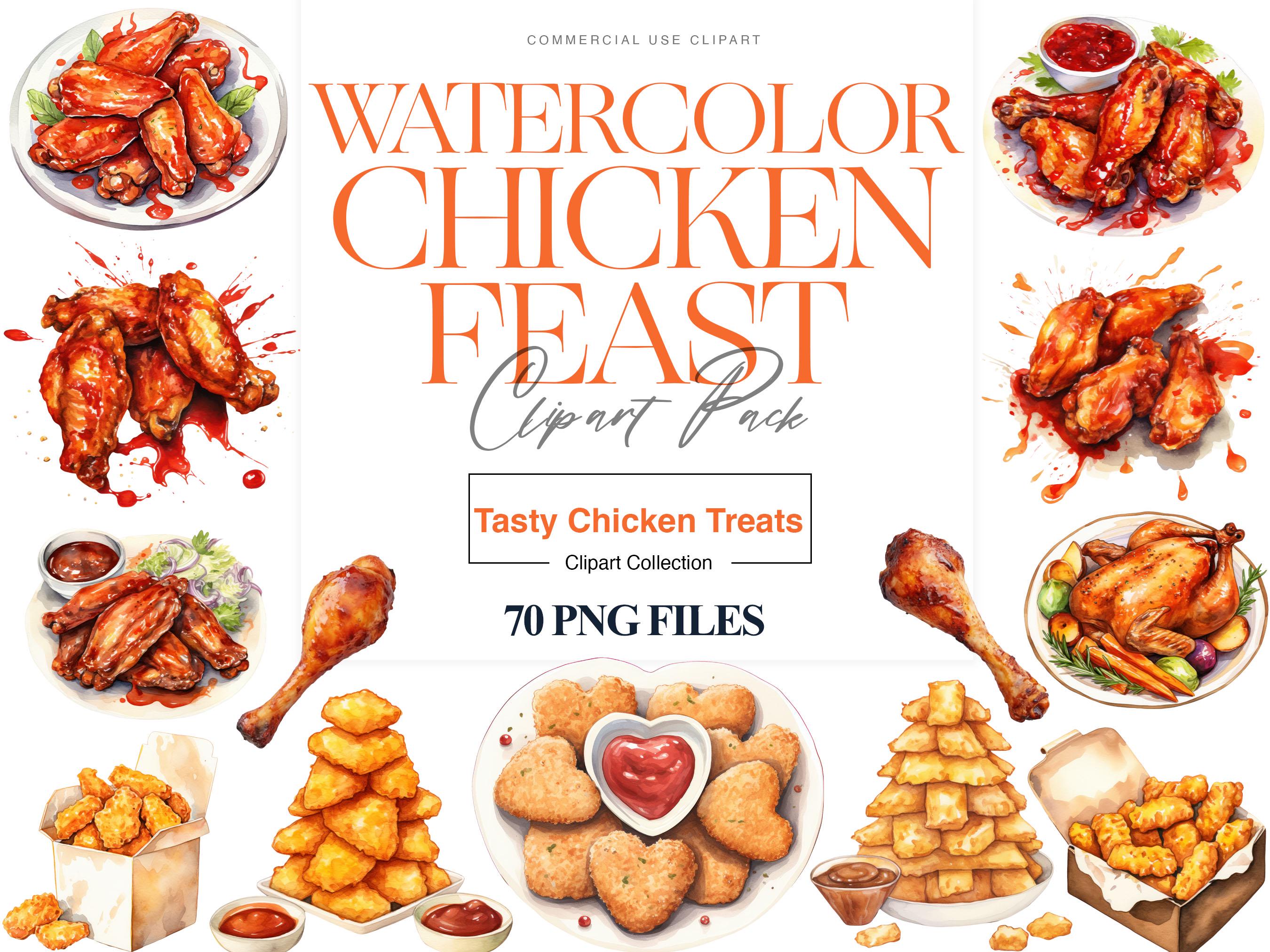 Cooked Chicken Clipart, Food, Roasted Chicken, Crispy Fried Chicken ...