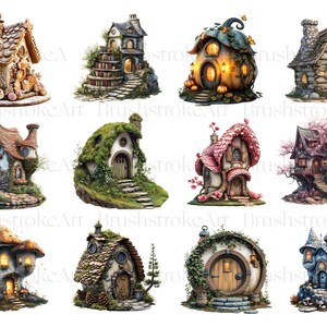 Watercolor Fairy House Clipart, Cute Mushroom House, Fairytale, Magical ...