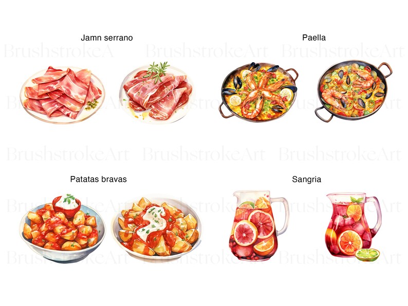 Spanish Food Clipart, Spanish Cuisine, Flan, Food Graphics PNG, Churros ...