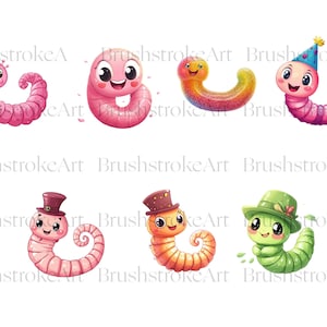 Cute Caterpillar Clipart, Cute Insect , Watercolor Worm, Garden Critter ...