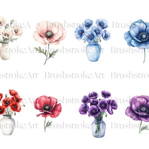 Watercolor Poppies Clipart, Memorial Day, Poppy Flower, Red Poppies ...