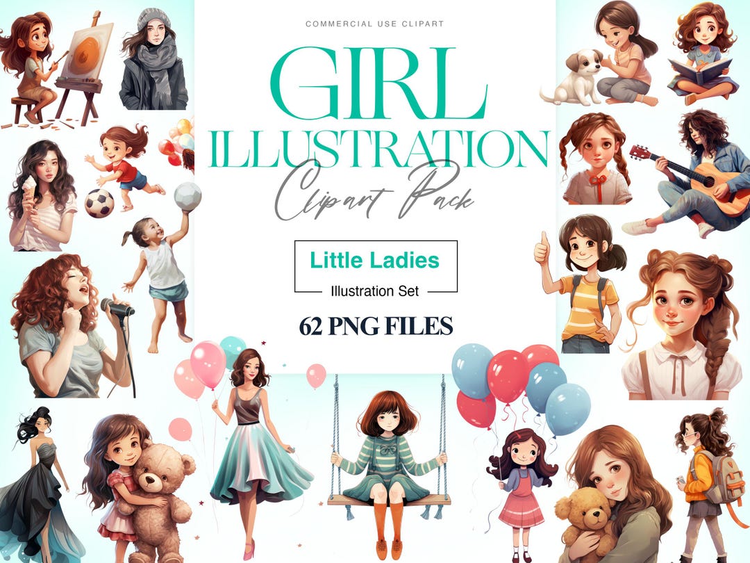 Cute Girl Clipart, Beautiful Girls, Watercolor Woman, Boho Girl PNG ...