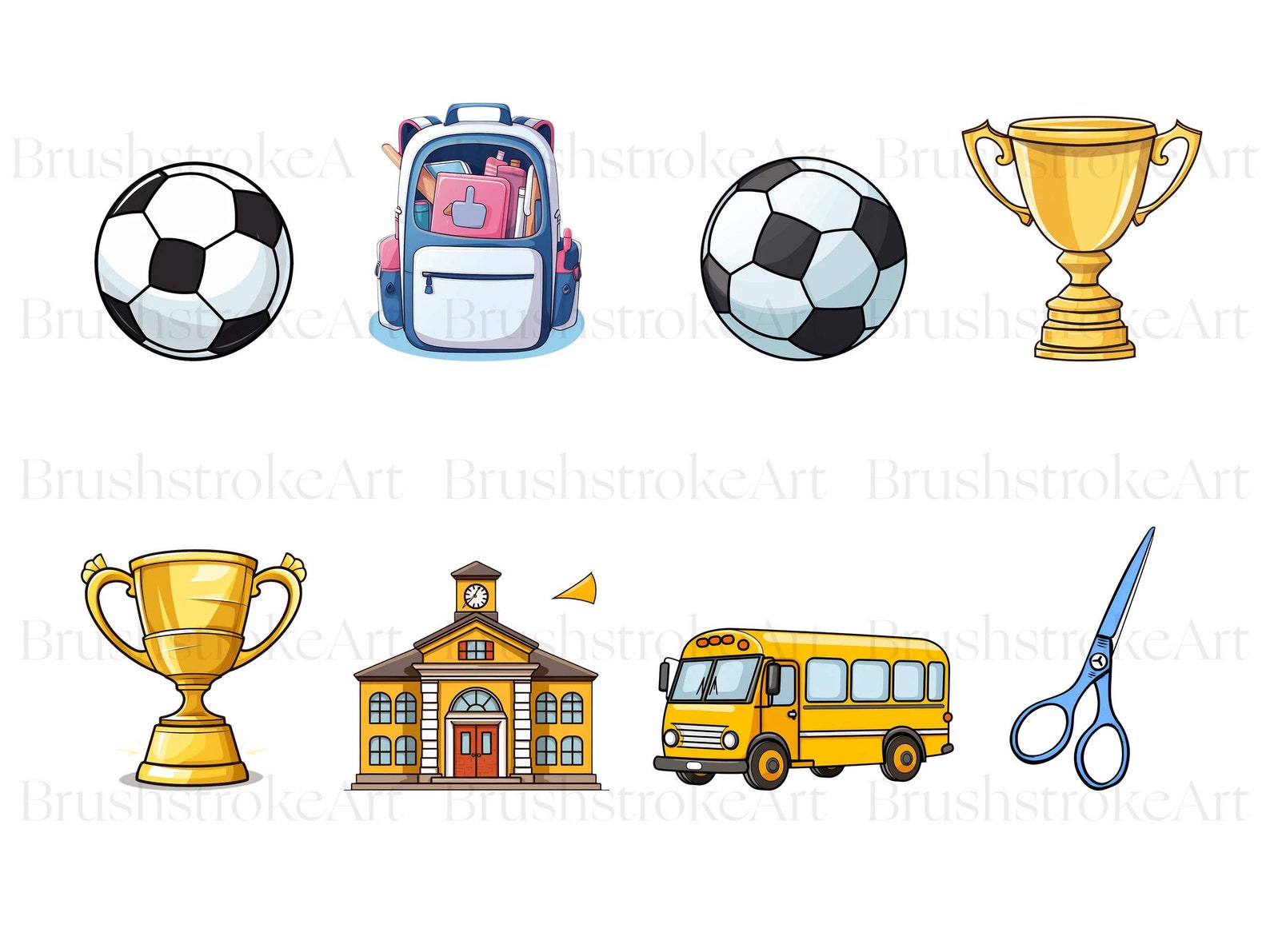 Cute School Clipart, Backpack PNG, School Bus Clipart, Classroom ...
