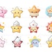 Kawaii Stars Clipart, Smiley Star, Kawaii Stickers, Baby Stars, Rainbow ...