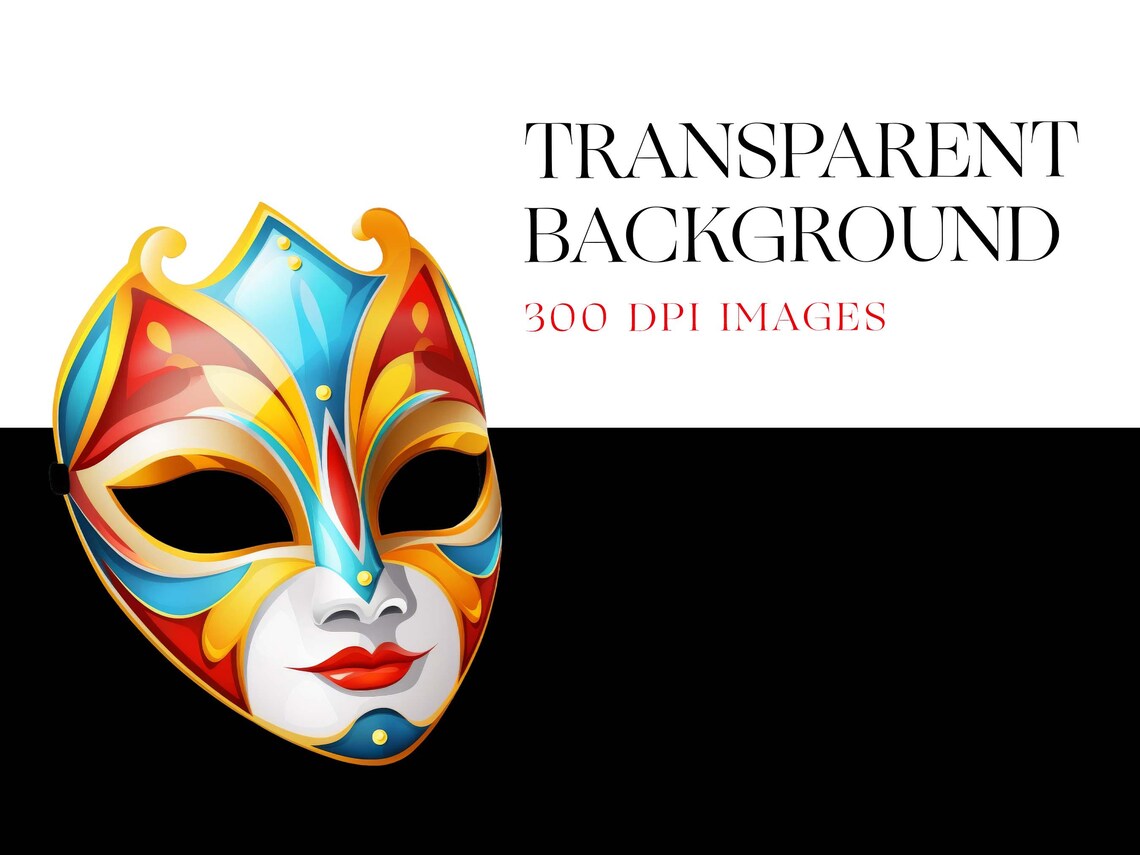 Mask Clipart, Carnival Mask, Venetian, Festive Clipart, Masquerade Mask ...