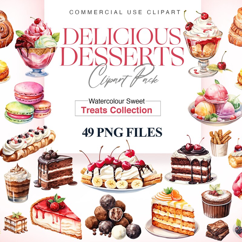 Dessert Clipart - Etsy