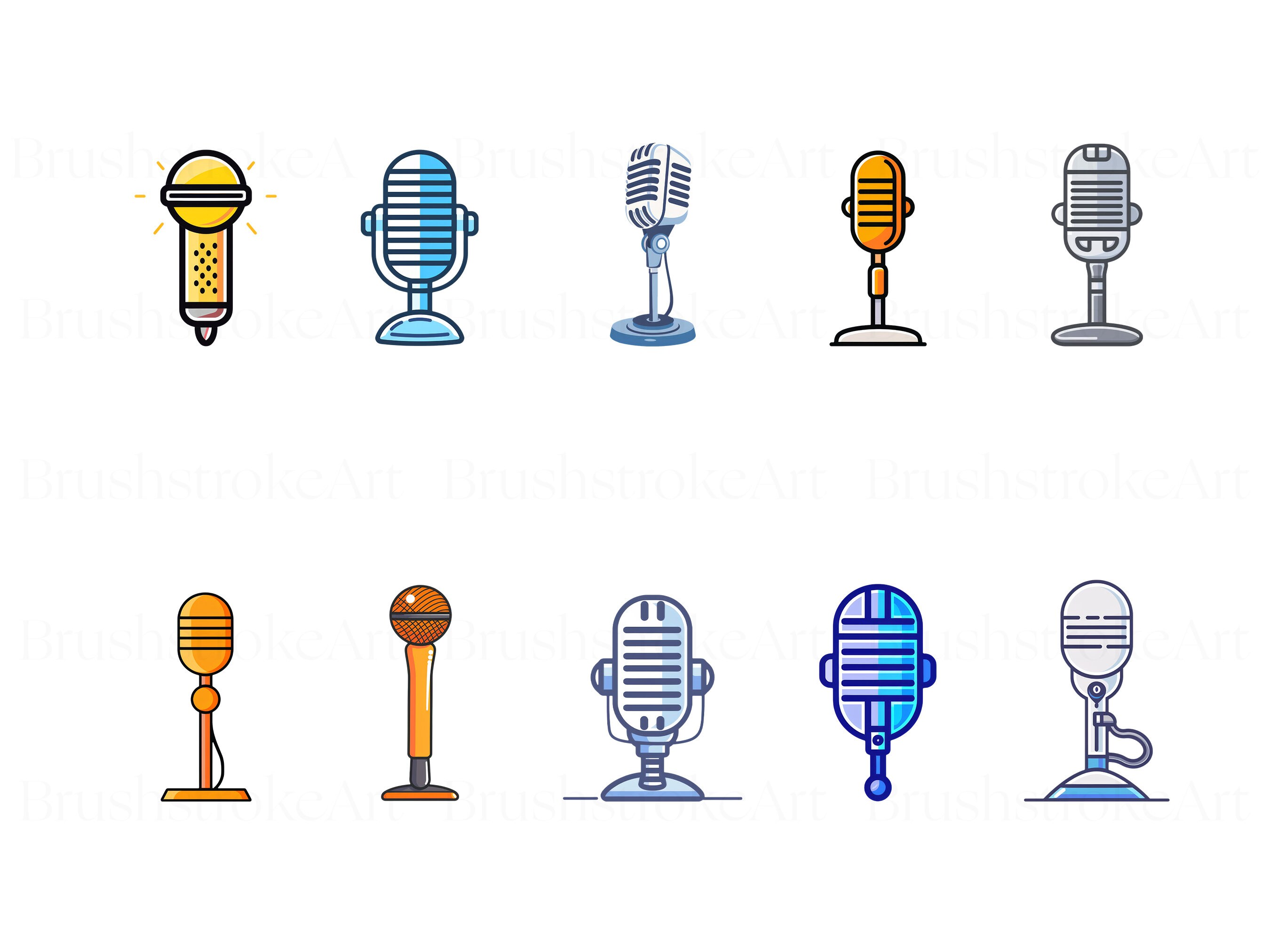 Watercolor Microphone Clipart, Mic PNG, Music Microphone, Singing Decal ...