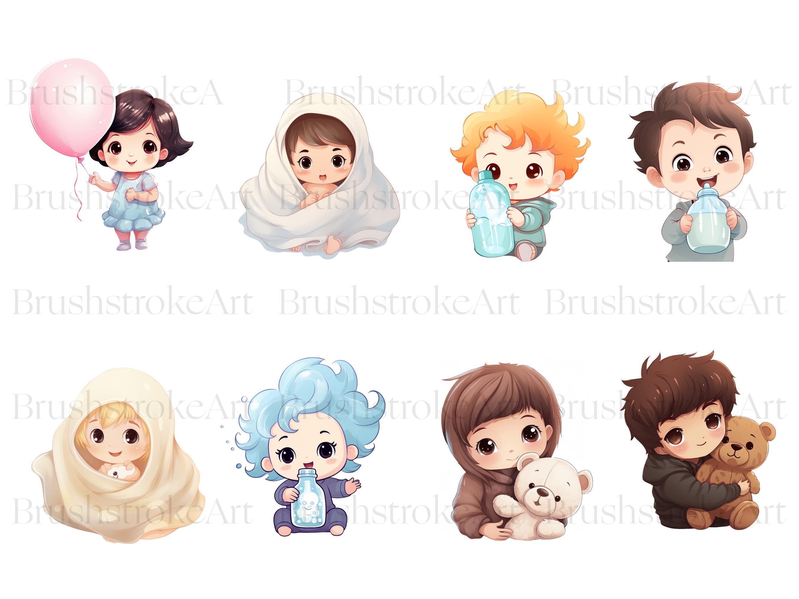 Kawaii Baby Clipart, Cute Babies, Funny, Baby Girl Clipart, Cartoon ...