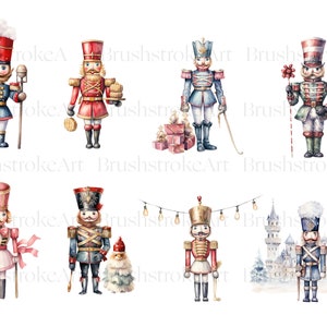 Nutcracker Clipart Pack: Watercolor Christmas PNG Images for - Etsy