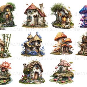 Watercolor Fairy House Clipart, Cute Mushroom House, Fairytale, Magical ...