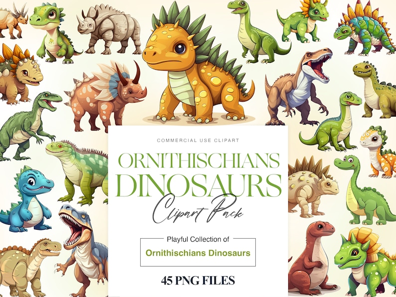 Watercolor Dinosaur Clipart, Stegosaurus, Triceratops Clipart, Baby ...