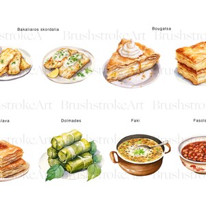 Greek Food Clipart, Greek Salad, Recipe Clipart, Moussaka ...