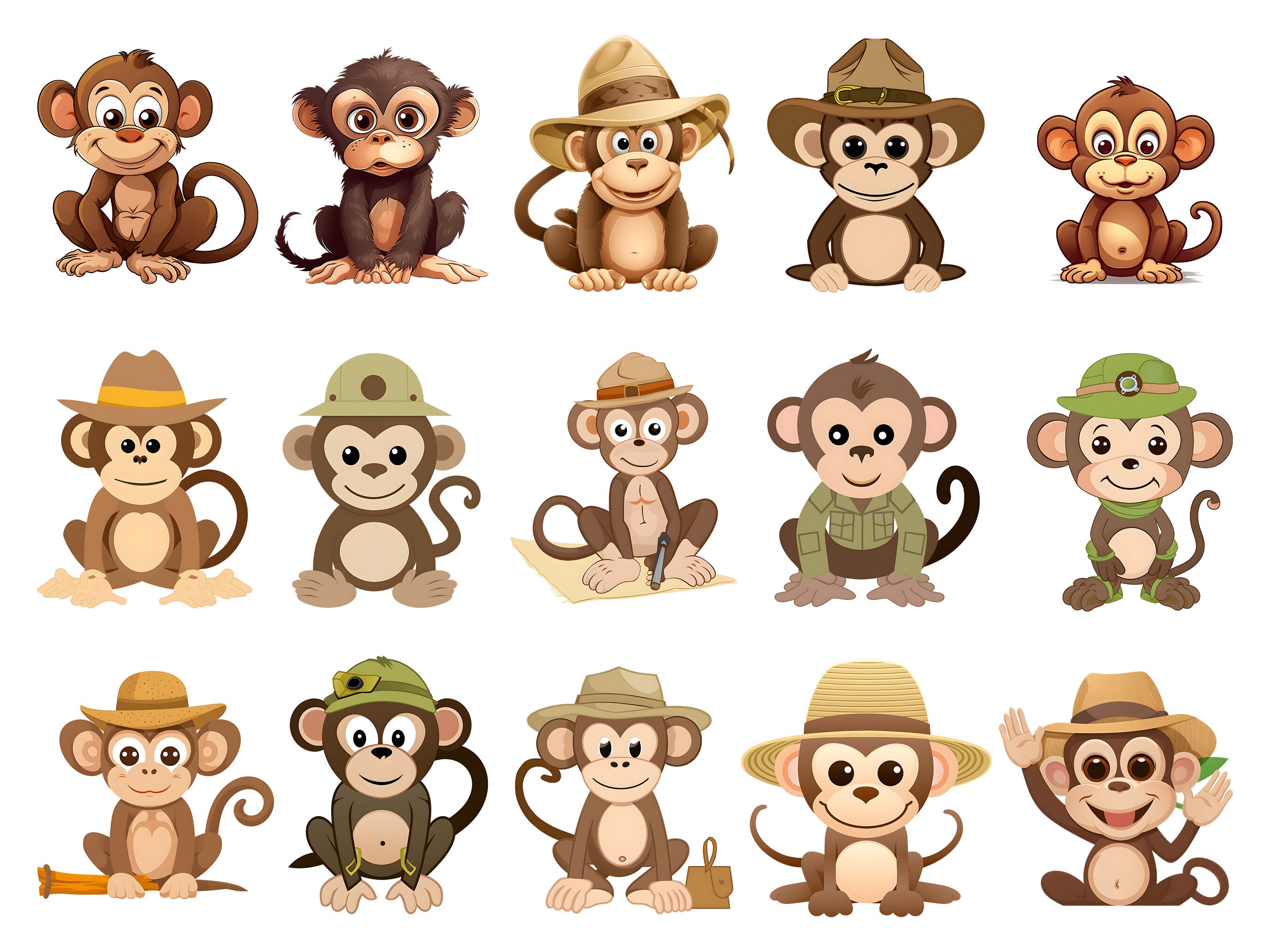 58 Colorful Monkey Clipart Pngs Jungle Fun Perfect for Crafting ...