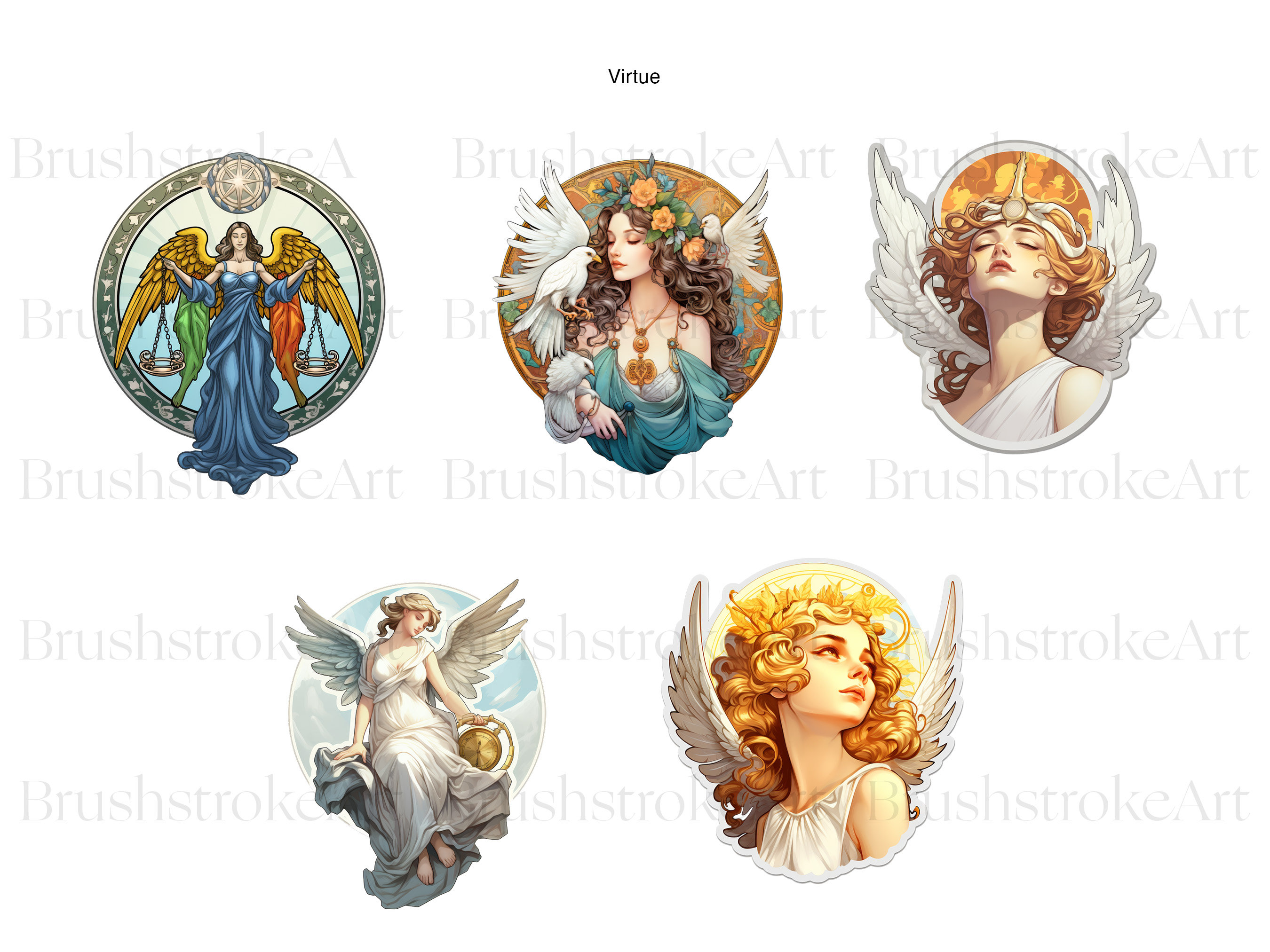 Angel Clipart, Seraphim, Cute Angel Illustrations, Archangel Clipart ...