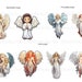 Angel Clipart, Seraphim, Cute Angel Illustrations, Archangel Clipart ...