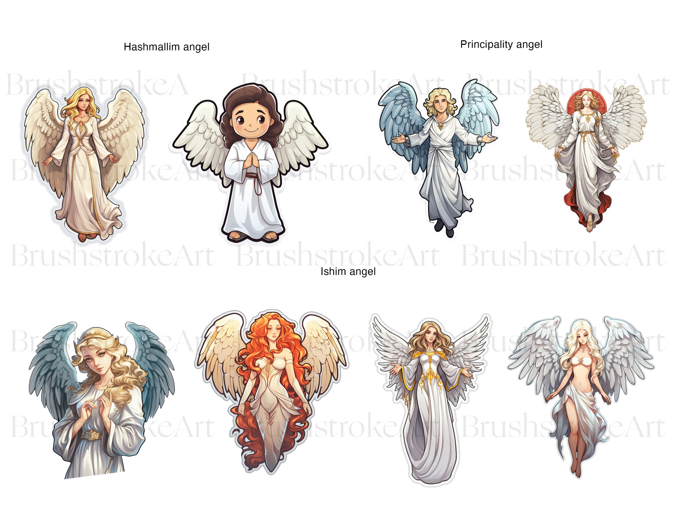 Angel Clipart, Seraphim, Cute Angel Illustrations, Archangel Clipart ...