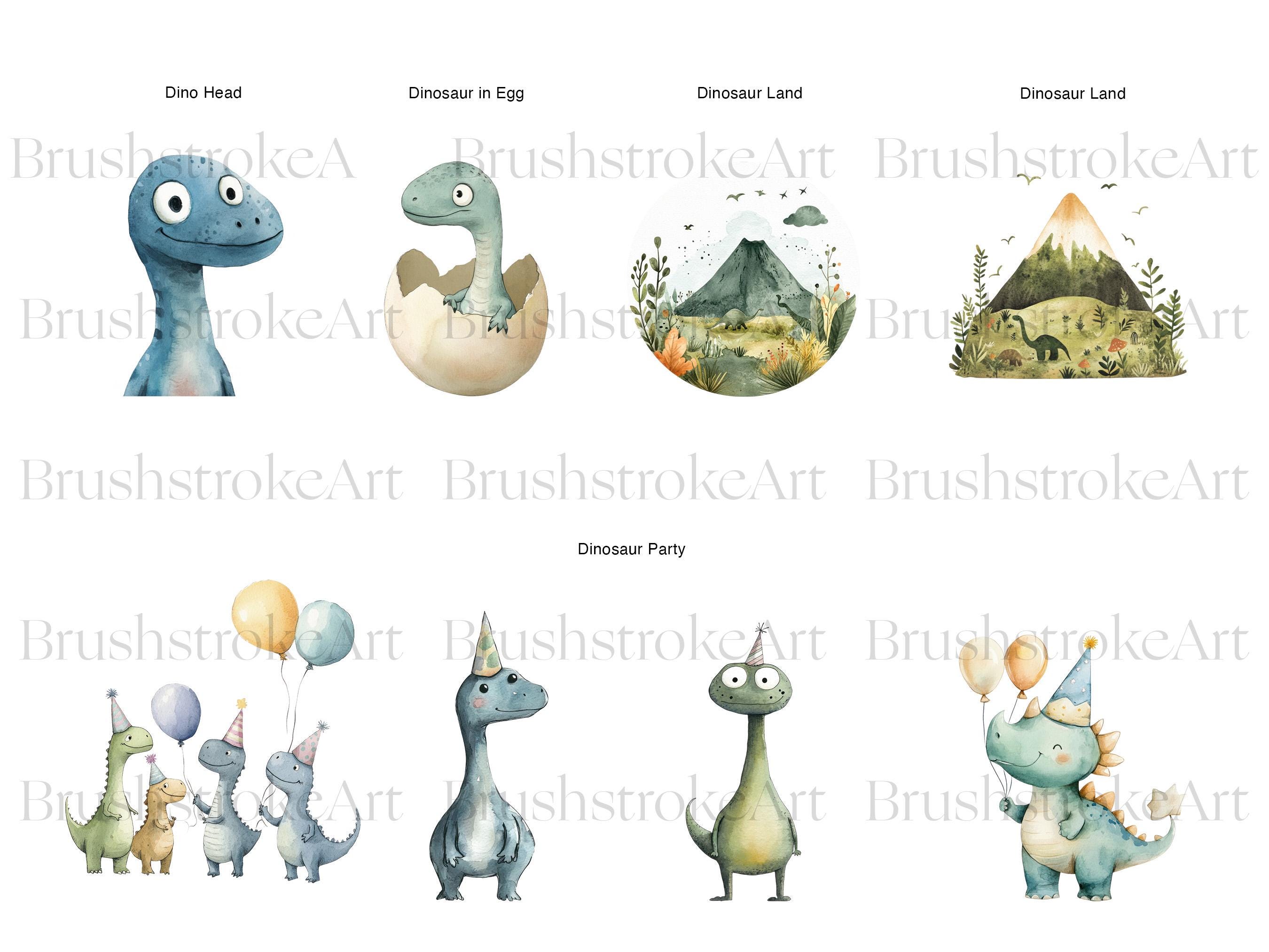 Cute Dinosaur Clipart, Stegosaurus, Triceratops Clipart, Dinosaur Party ...