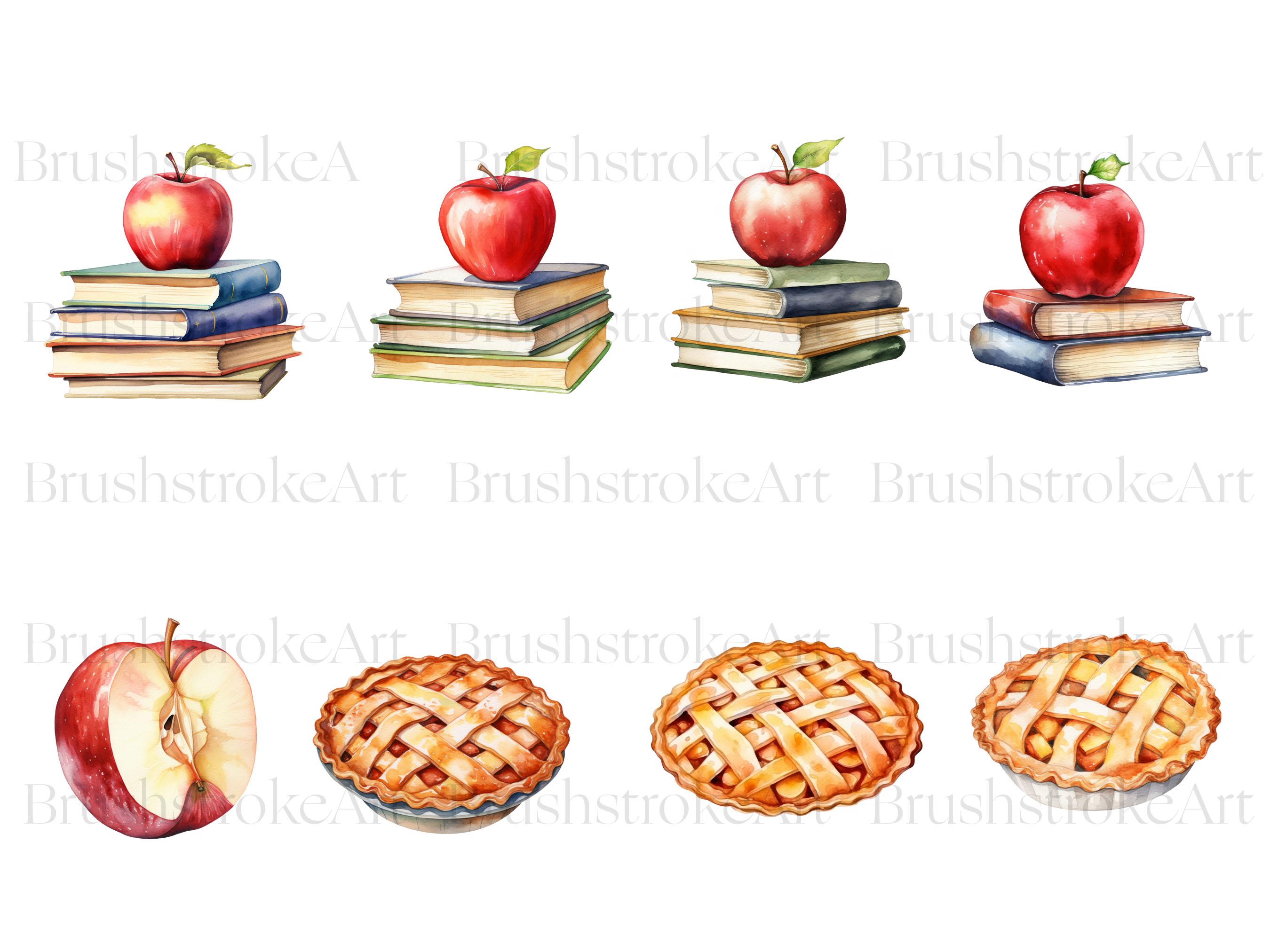 Apple Clipart, Red Apple Tree, Fruit Clipart, Watercolor Apple Harvest ...
