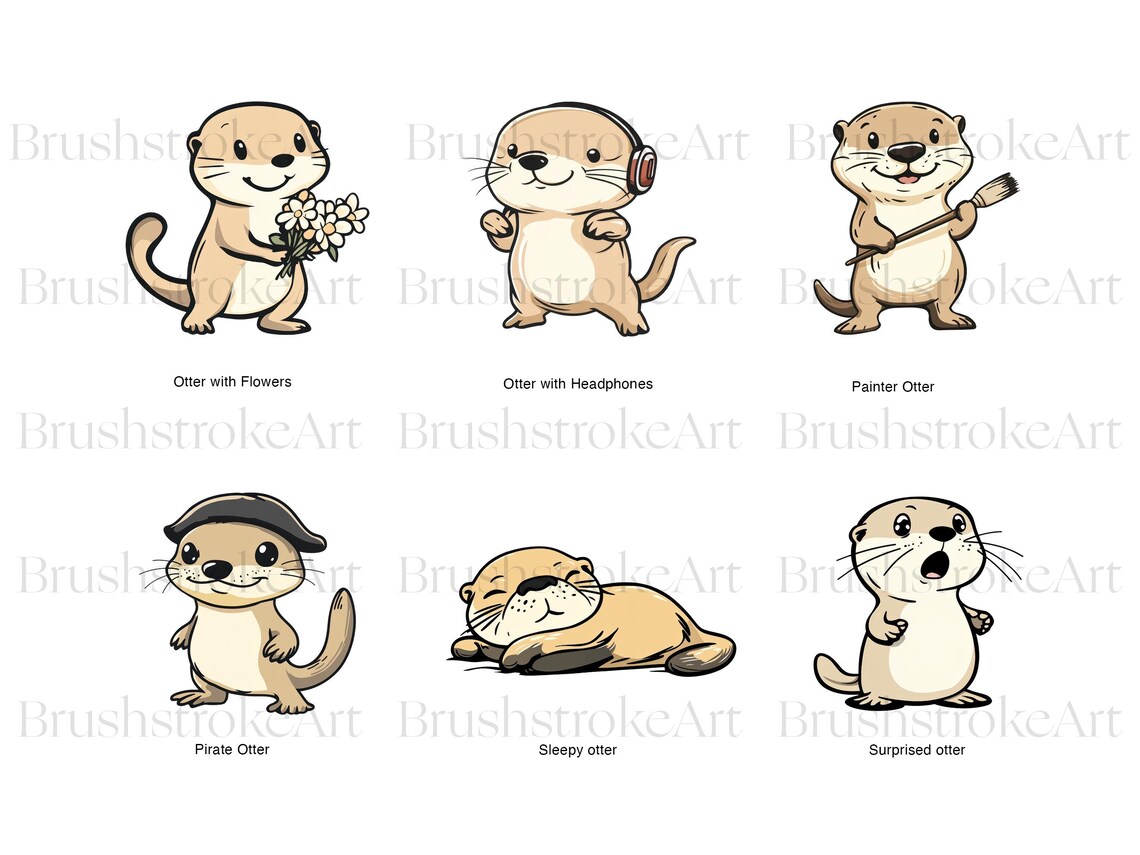 Cute Otter Clipart, Sea Otter, Baby Animal, Watercolor Otter, Nursery ...