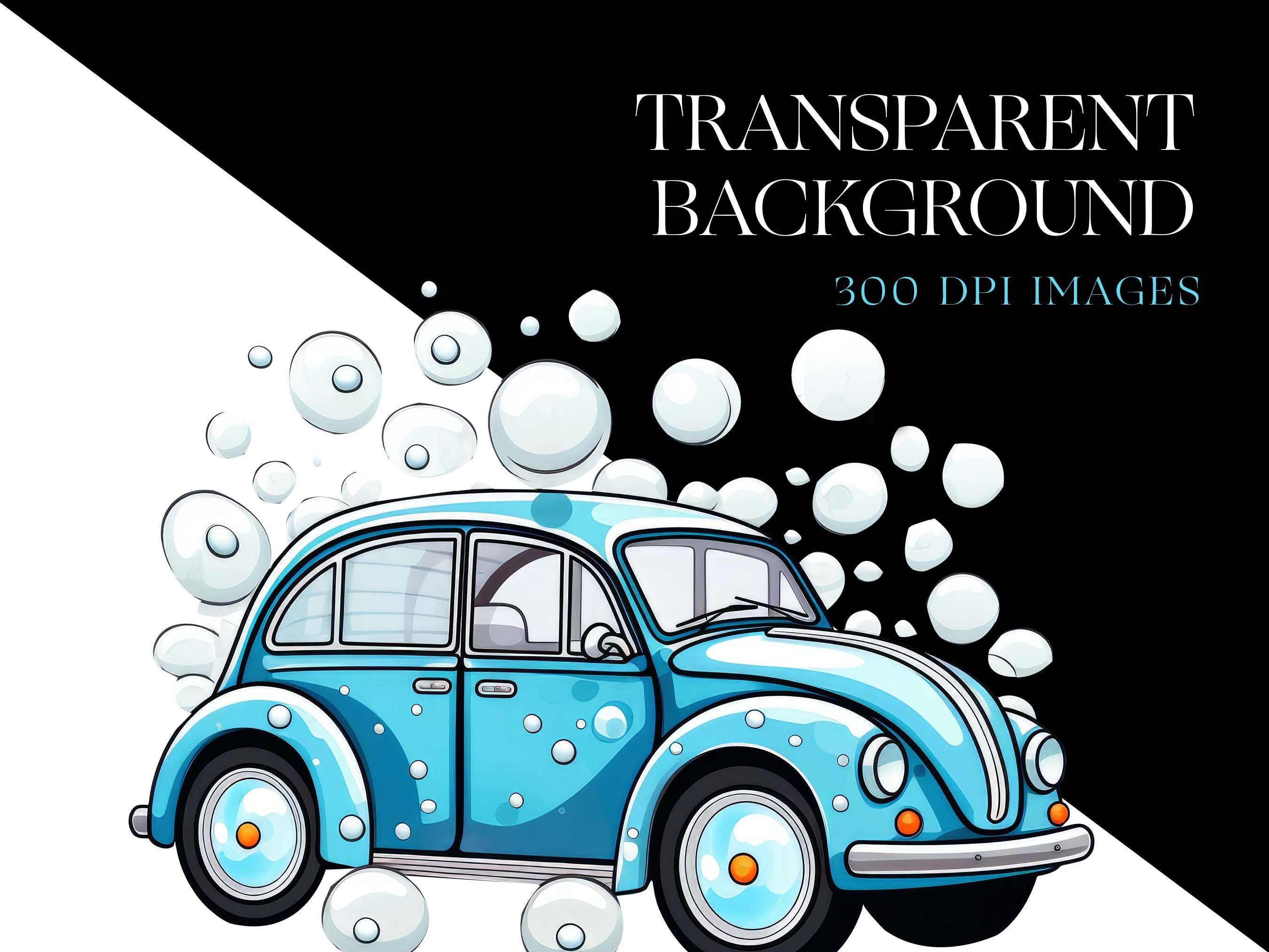 Watercolor Car Wash Clipart, Red Car, Illustration, Vintage Car ...