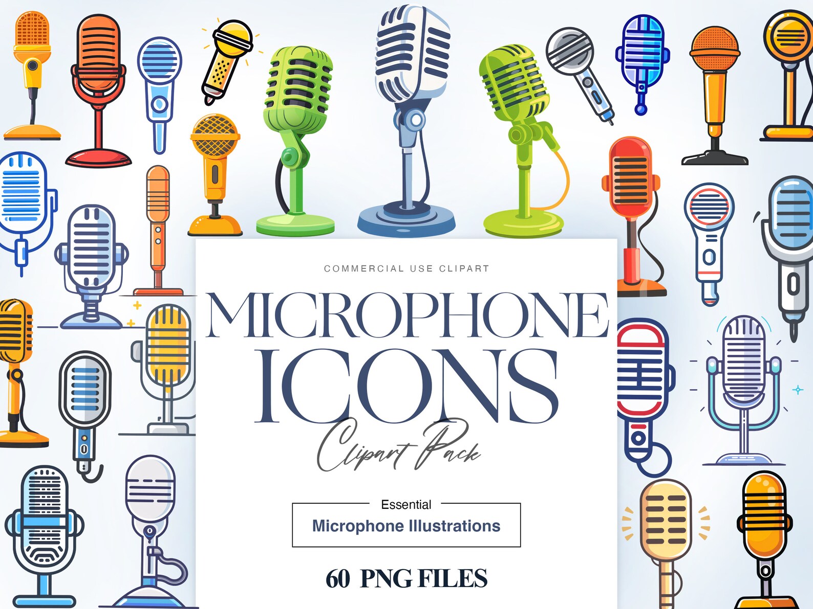 Watercolor Microphone Clipart, Mic PNG, Music Microphone, Singing Decal ...