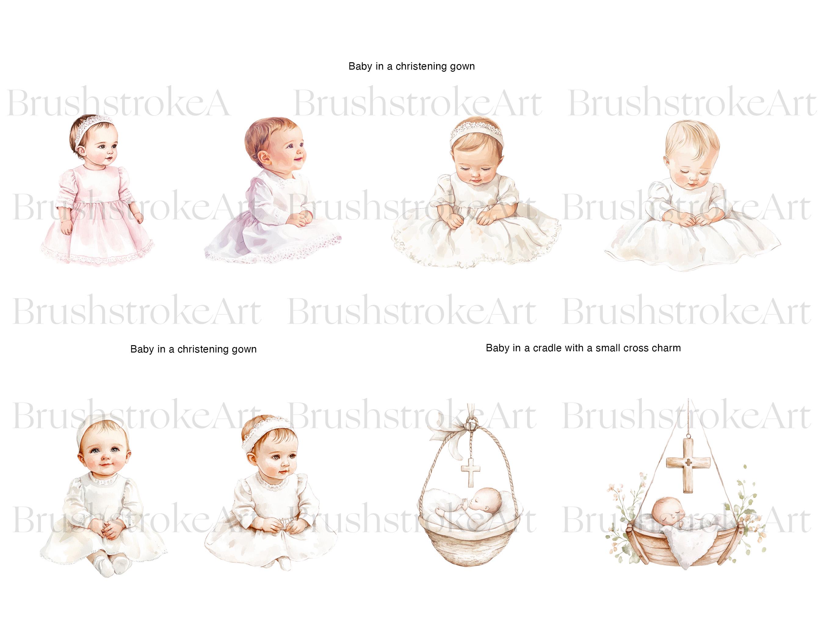 Watercolor Baptism Clipart, Christening, Baptism Angel, First Communion ...