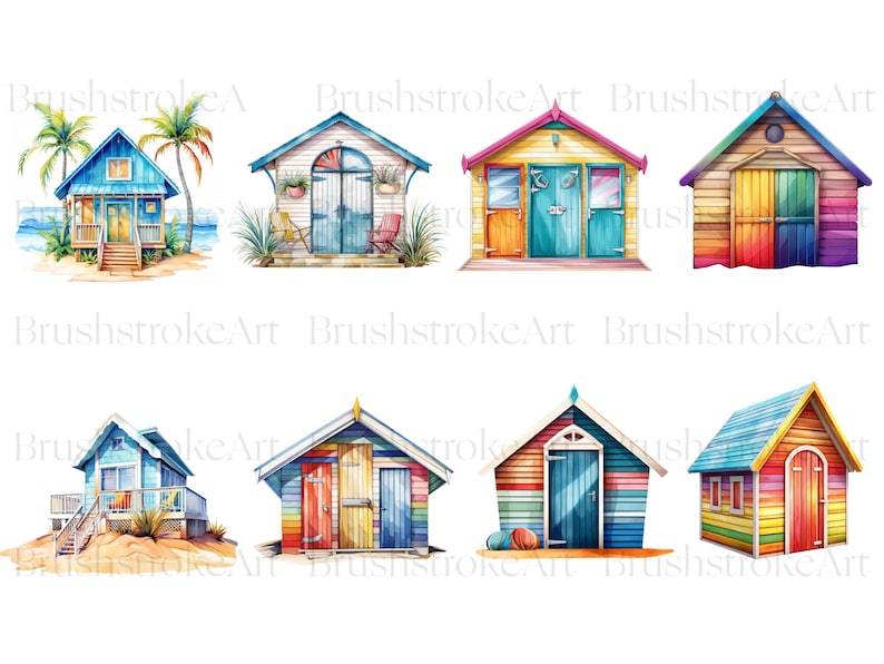 Beach House Clipart, Seaside Cottage, Holiday Clipart, Beach Scene ...