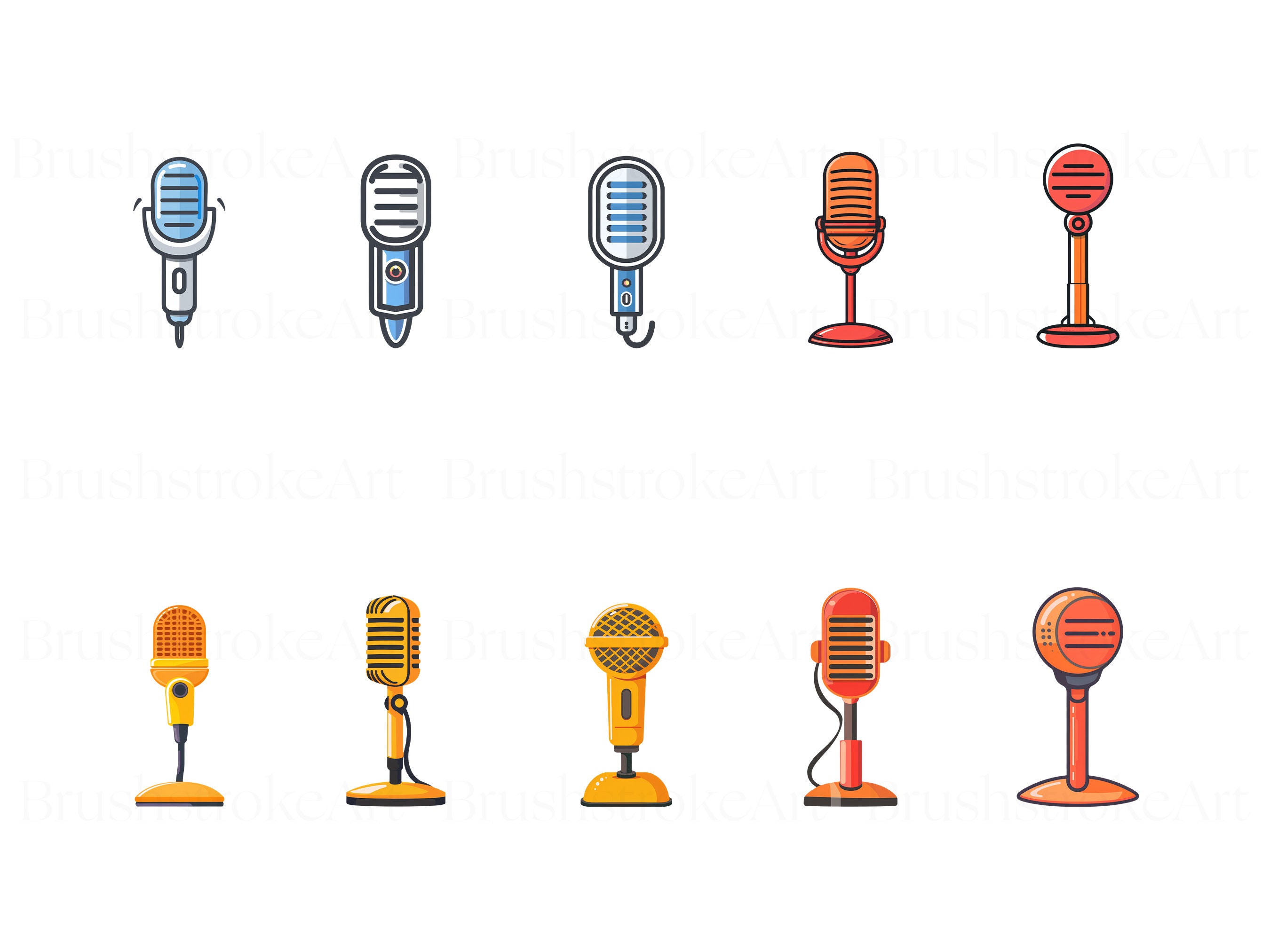 Watercolor Microphone Clipart, Mic PNG, Music Microphone, Singing Decal ...