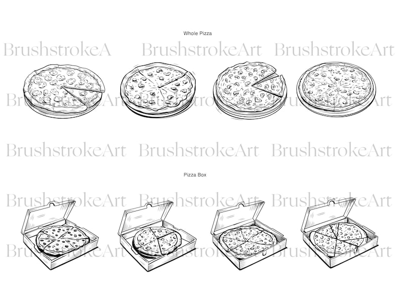Pizza Line Art, Italian Food Pizza PNG, Fast Food Pizza Slice ...