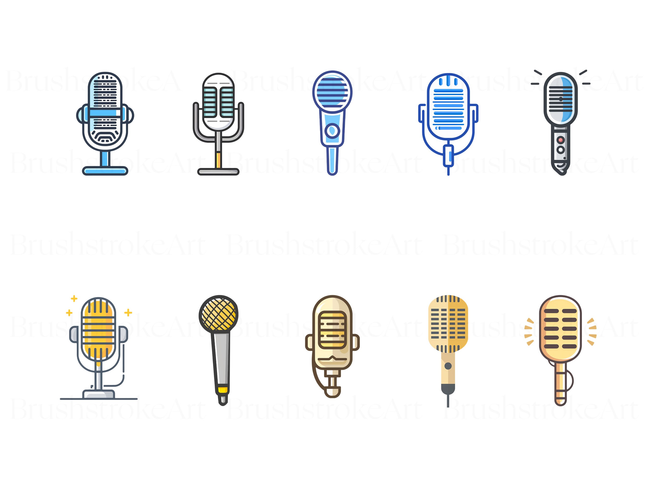 Watercolor Microphone Clipart, Mic PNG, Music Microphone, Singing Decal ...