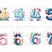 Watercolor Numbers Clipart, Birthday Numbers, Party, Colorful Numbers ...