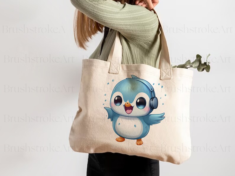 Watercolor Penguin Clipart, Cute Baby Penguin, Arctic Winter Animal ...