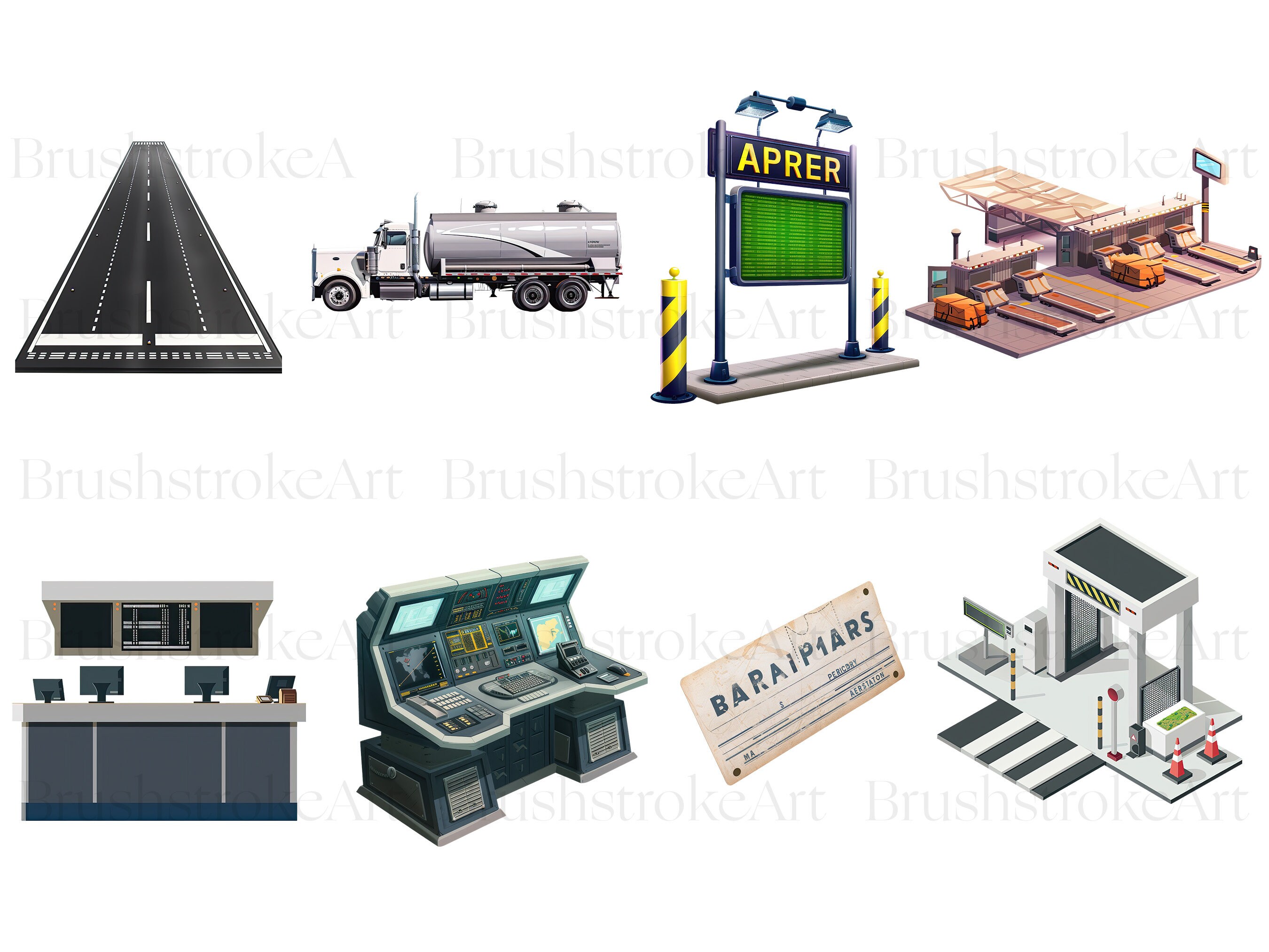 Watercolor Airport Clipart, Pilot, Plane, Aero Plane, Airport Luggage ...