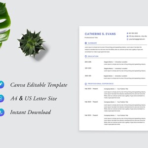 Printable Resume Template, Best Resume, CV Format, Canva Resume ...