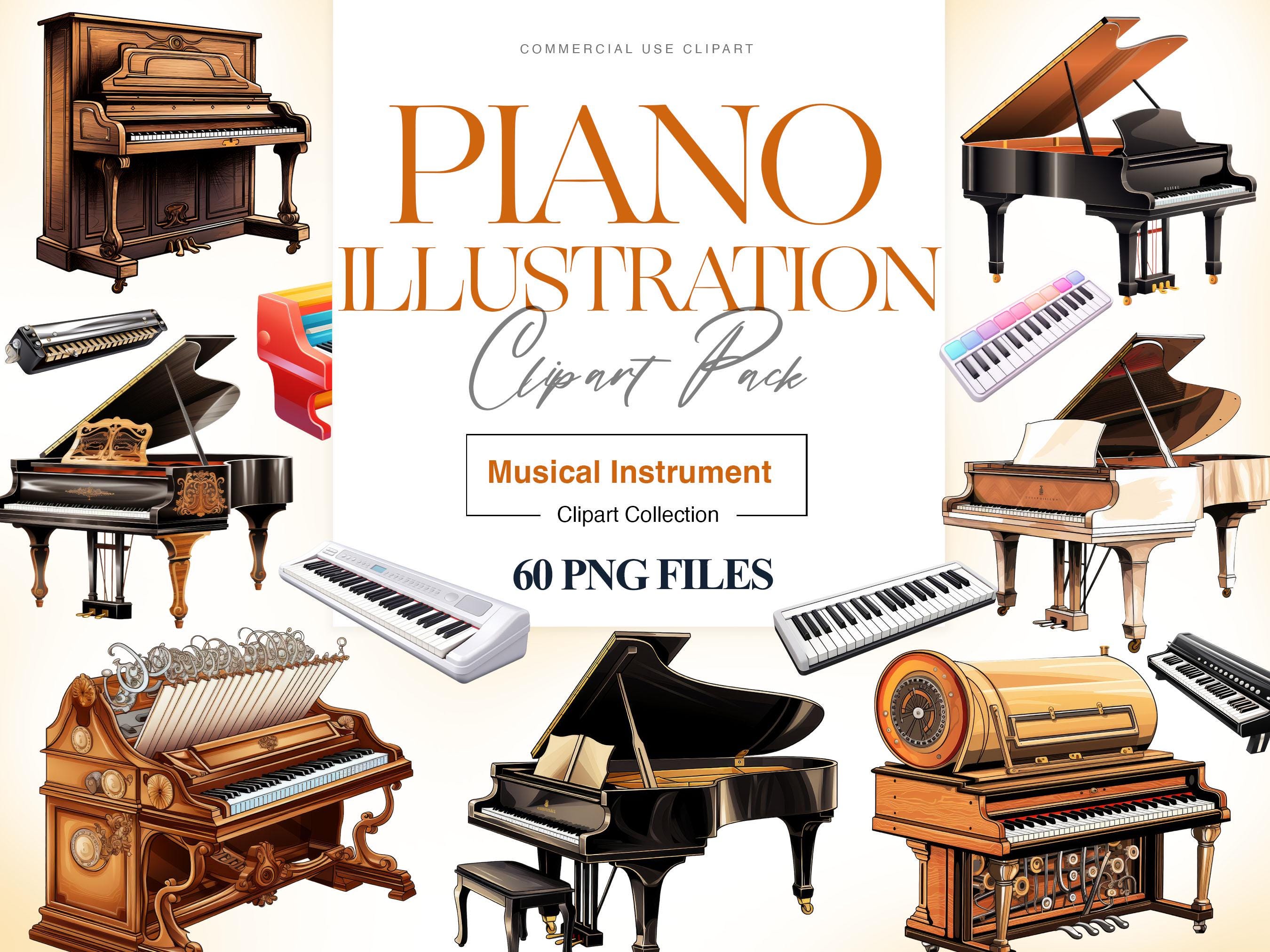 Piano Clipart, Baby Grand Piano Keys, Music Instrument, Piano Keyboard ...