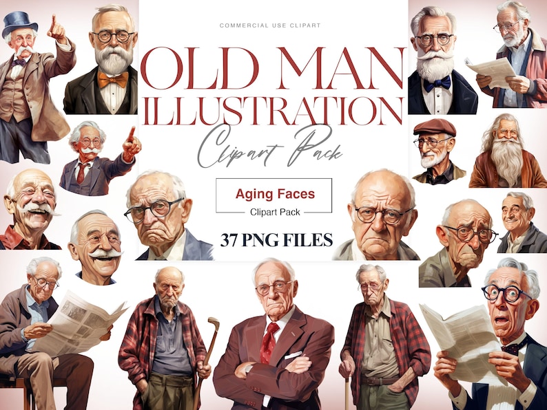 Grandpa Clipart, Old Men, Old Man Clipart, Senior, Elderly Clipart, Old ...