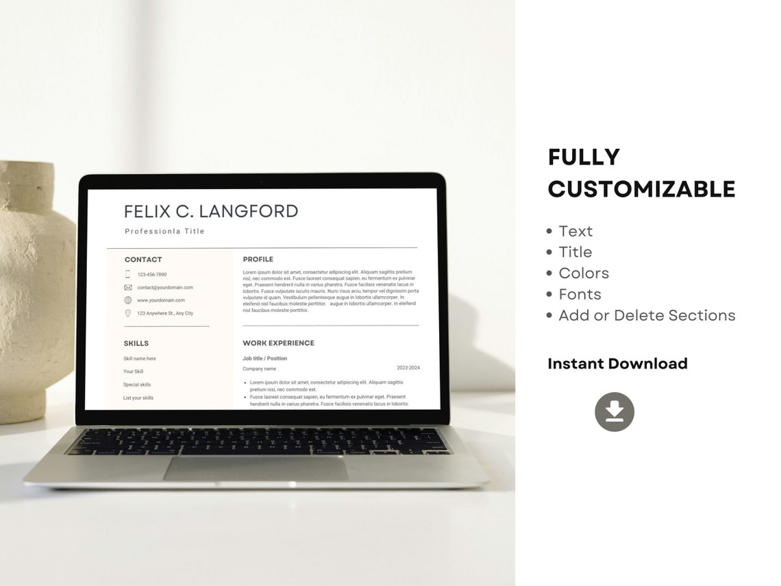 Canva Resume Templates, Canva CV Template, Best CV Template, CV Letter ...