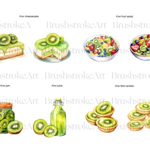 Watercolor Kiwi Fruit Clipart, Tropical Fruit, Summer Drinks, Dessert ...
