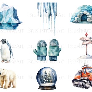 Watercolor Winter Clipart, Winter Animals, Snowman, Winter Landscape ...