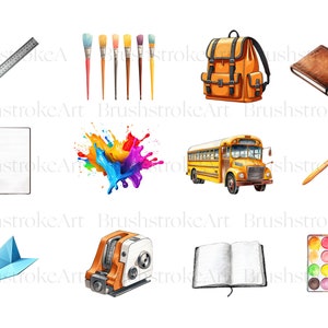 Watercolor Kids Art Clipart, Children's Activity, Paint Brush, Crayons ...