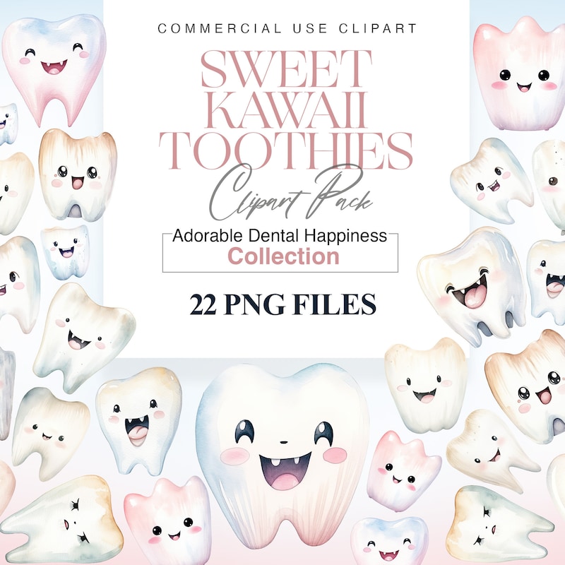 Cute Tooth Clipart - Etsy