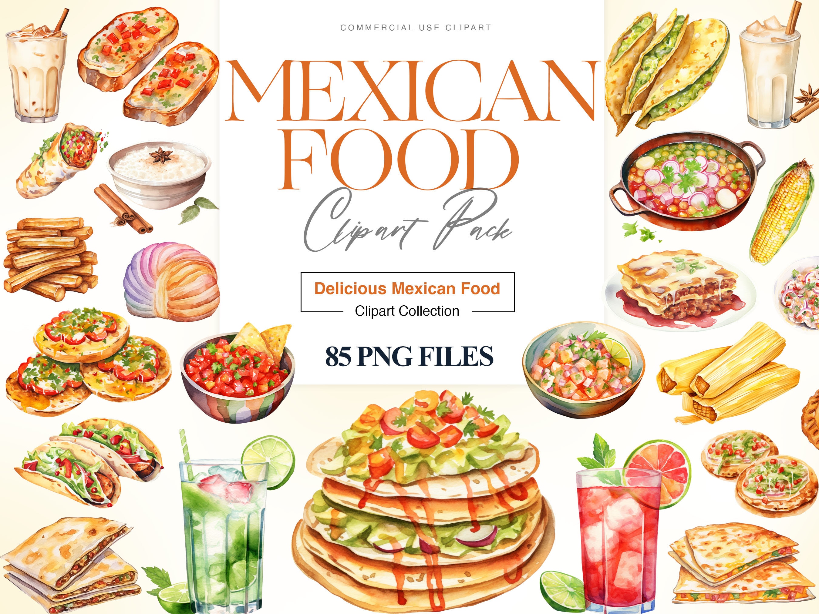 Mexican Food Clipart, Tacos, Quesadilla Guacamole, Nachos Clipart ...