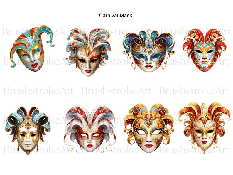 Mask Clipart, Carnival Mask, Venetian, Festive Clipart, Masquerade Mask ...