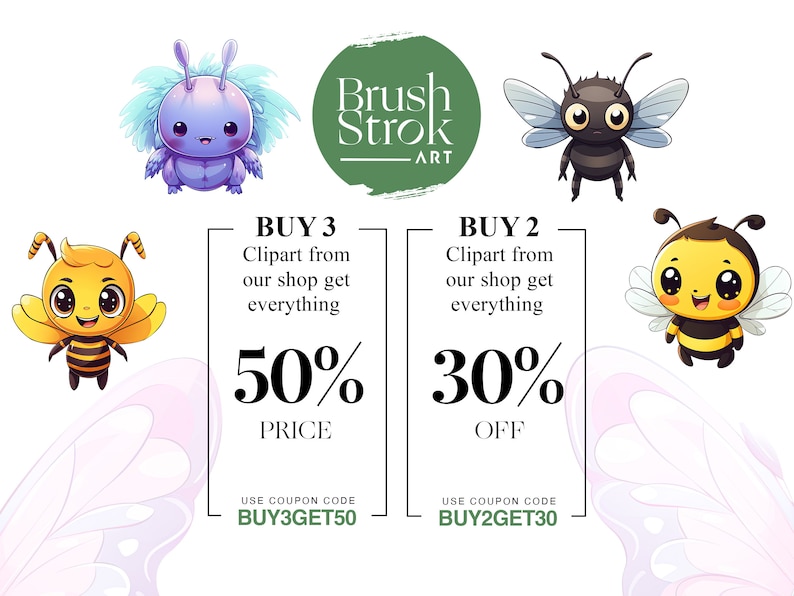 Kawaii Insects Clipart, 26 Watercolor Bugs, Cute Spider, Caterpillar ...