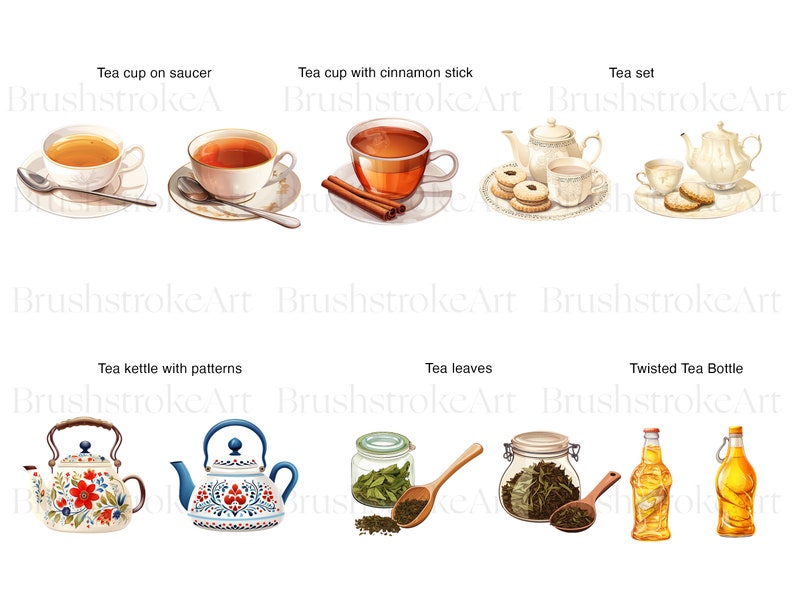 Tea Clipart, Tea Cup, Green Tea, Black Tea, Vintage Teapot, Tea Set ...