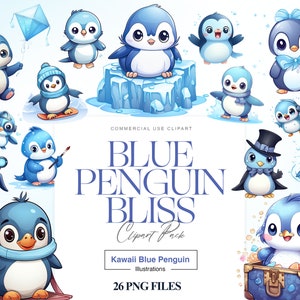 Watercolor Penguin Clipart, Cute Baby Penguin, Arctic Winter Animal ...