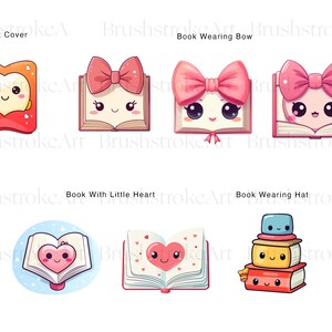 Cute Book Clipart, Kawaii Pencil, Cute Book Icon, Bookmark, Book Lover ...