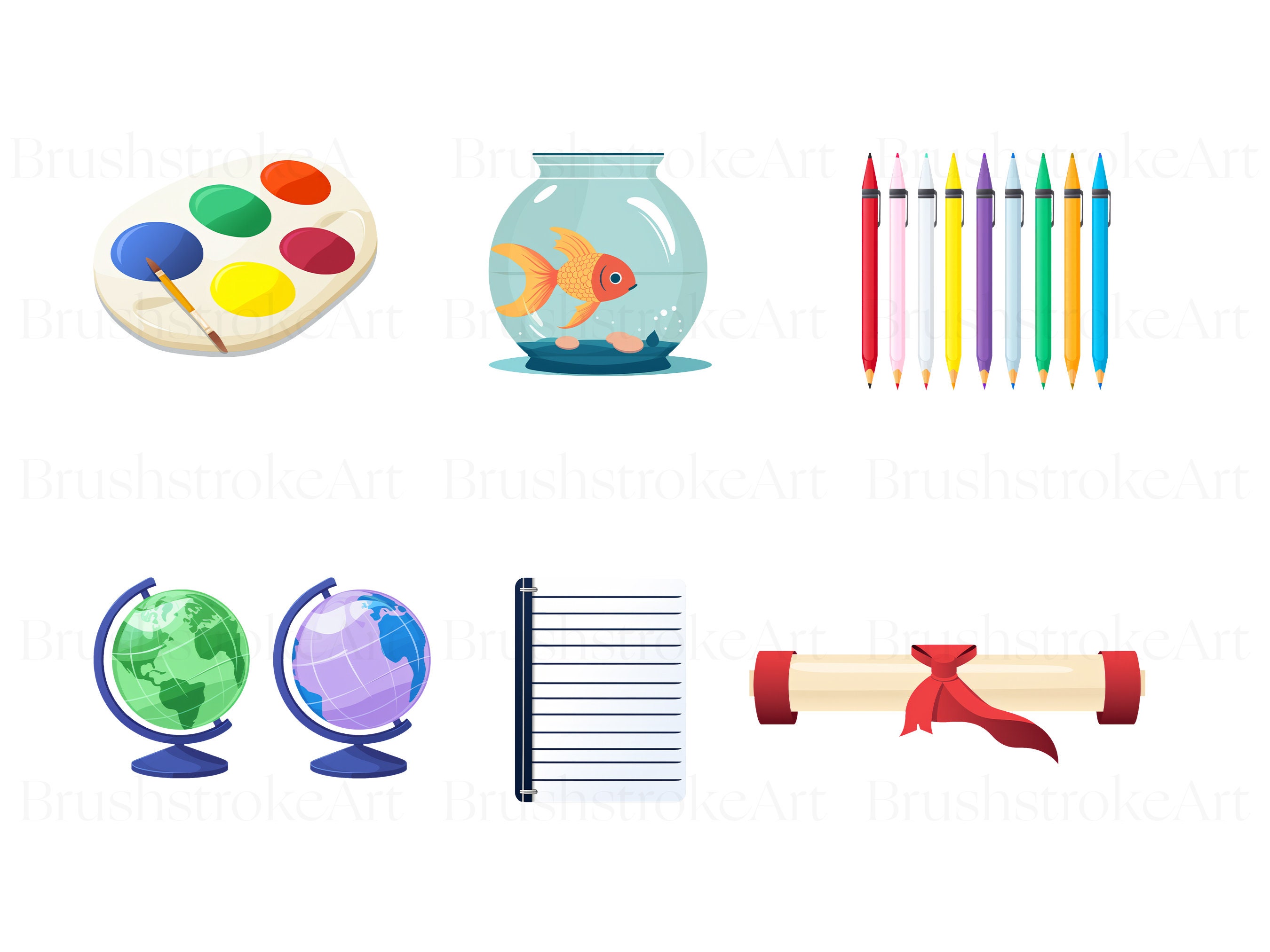 Watercolor School Clipart, Back to School, Backpack PNG, School ...